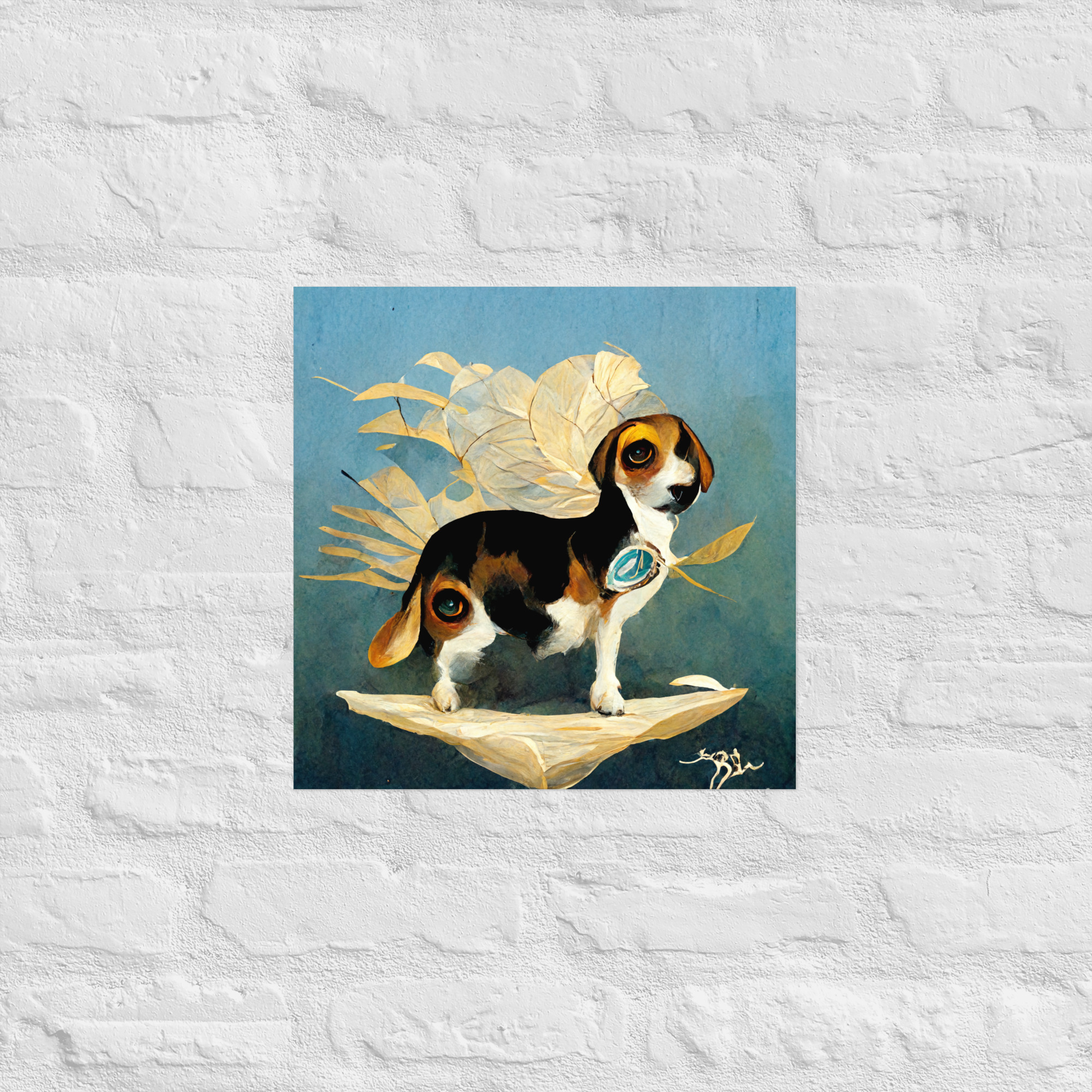 Salvador Dali Style Beagle Poster | DOGGO art