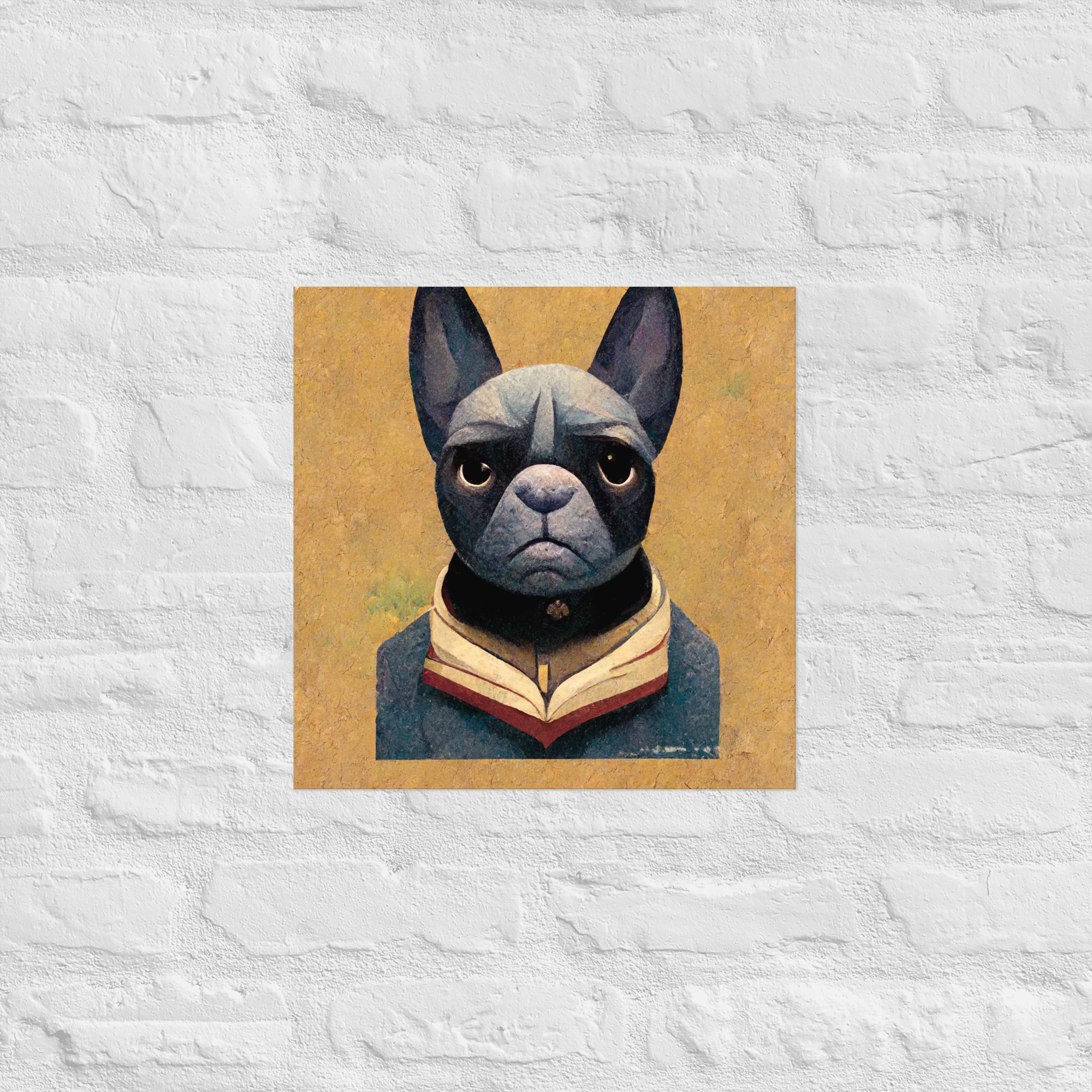 Grant Wood Style French Bulldog | DOGGO art