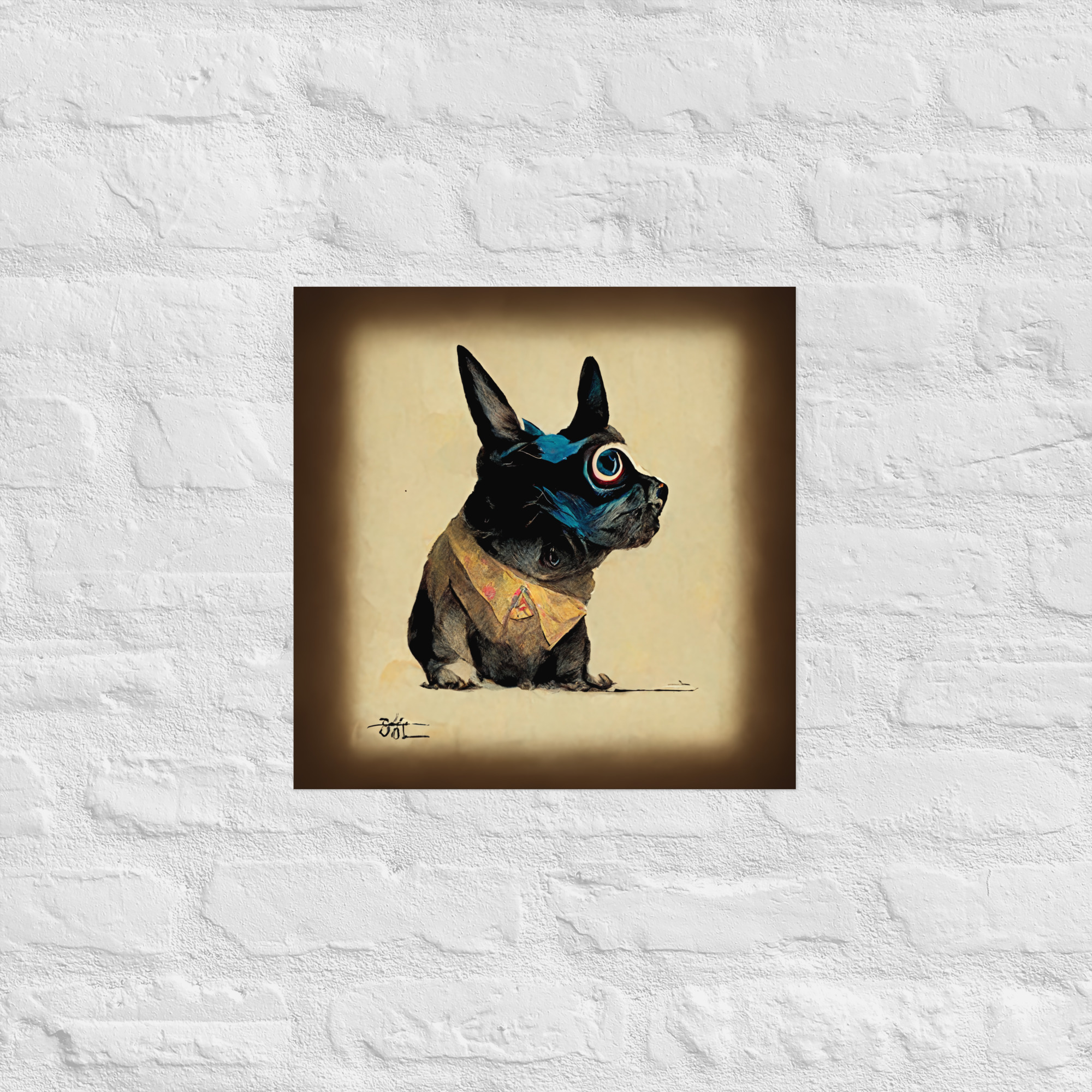 Salvador Dali Style French Bulldog Poster | DOGGO art