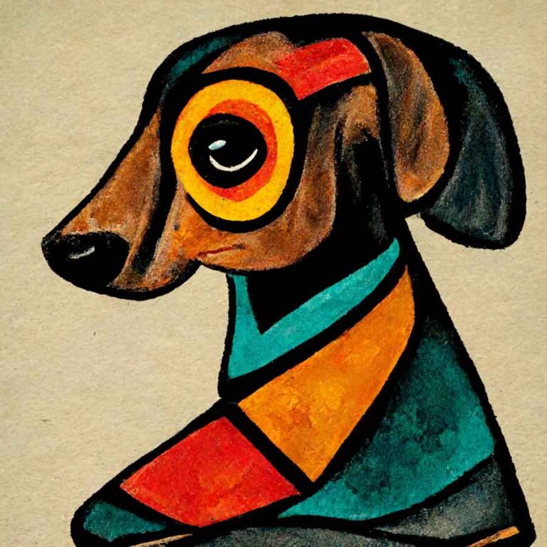 Pablo Picasso Style Dachshund Poster | DOGGO art