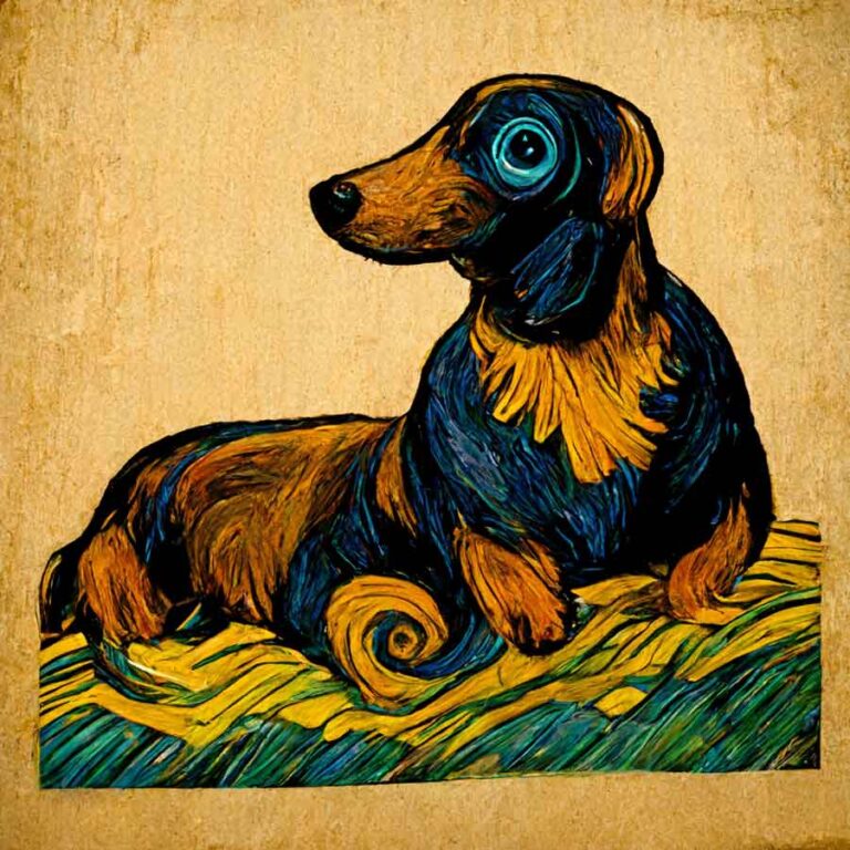Vincent Van Gogh Style Dachshund Poster | DOGGO art