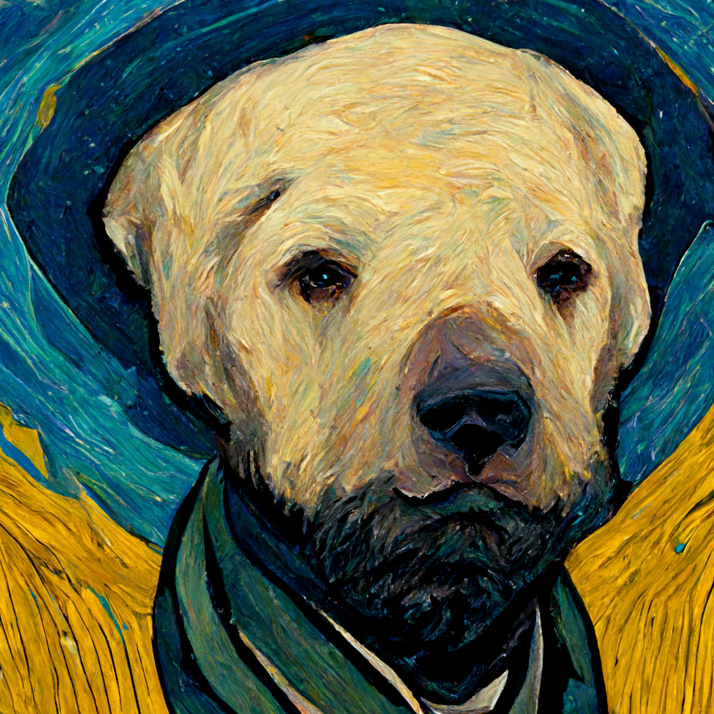 Vincent Van Gogh Style Labrador Poster | DOGGO art